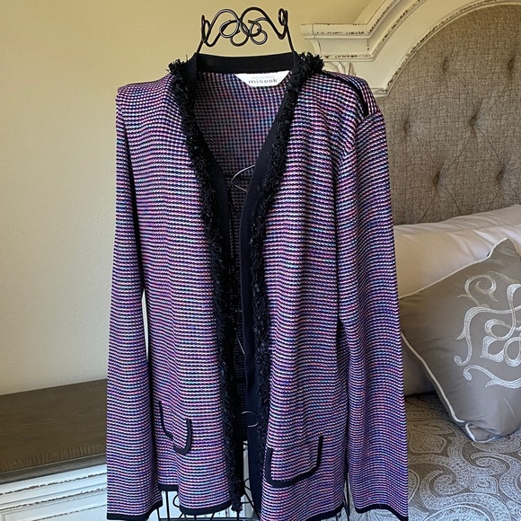 Misook | Jackets & Coats | Misook Purple And Blue Textured Jacket ...